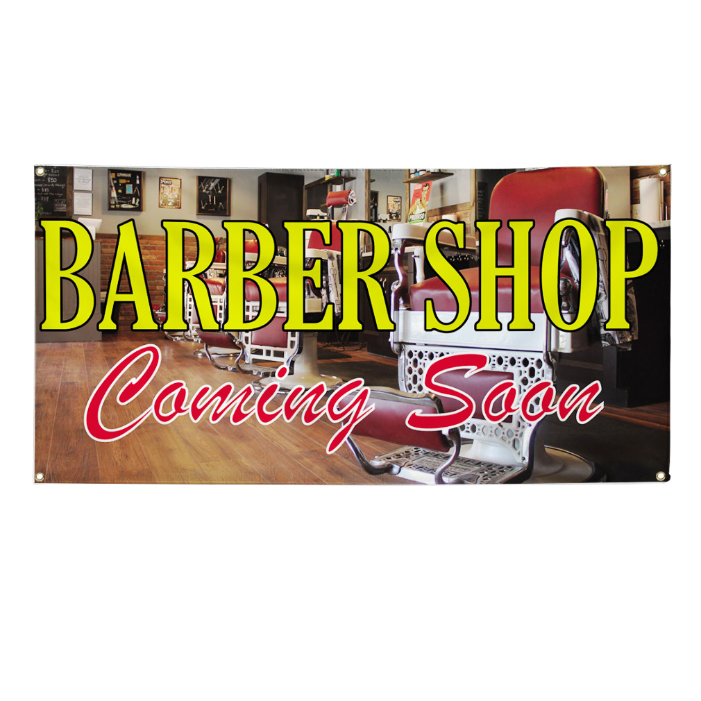 Vinyl Banner Multiple Sizes Barber Shop Coming Soon Advertising ...