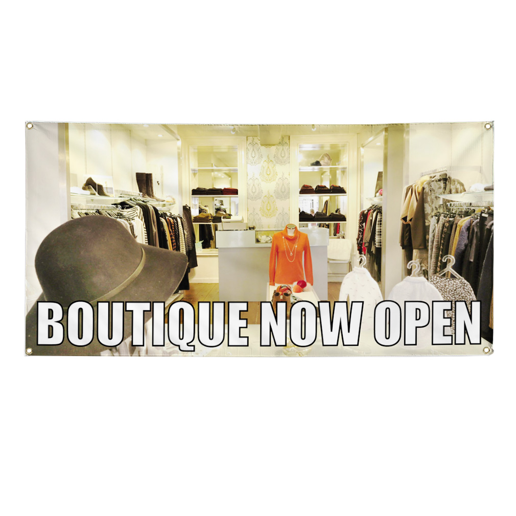 Vinyl Banner Multiple Sizes Boutique Now Open Advertising Printing ...