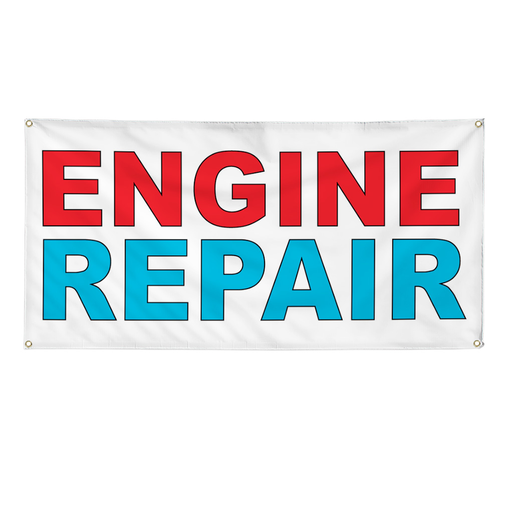 Vinyl Banner Multiple Sizes Engine Repair Red Blue Auto Car Repair Shop ...