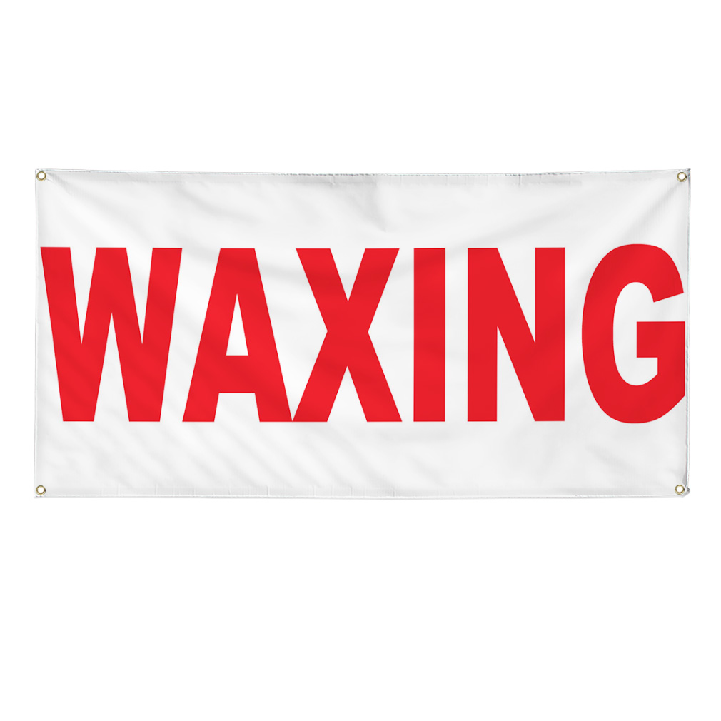 Vinyl Banner Multiple Sizes Waxing Red Weatherproof Industrial Yard ...