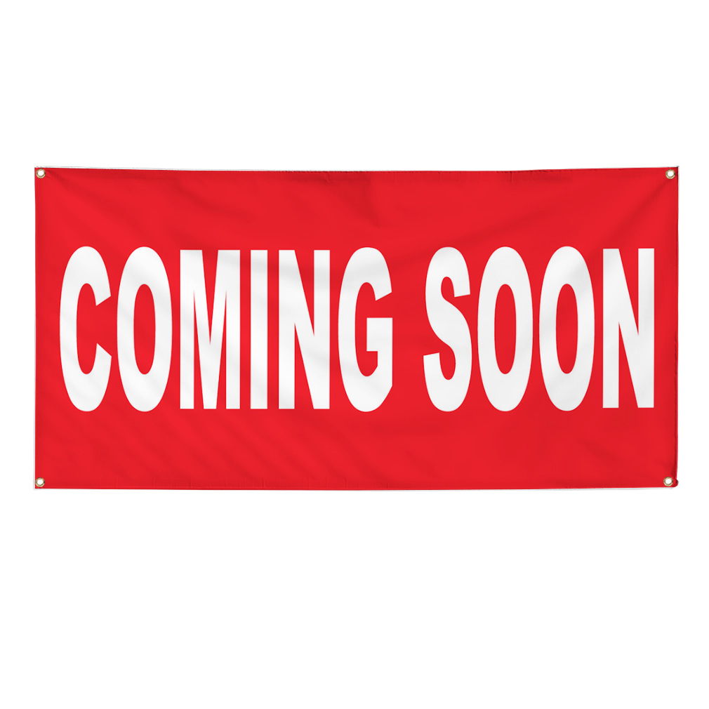 Vinyl Banner Multiple Sizes Coming Soon Red Background Business Outdoor ...