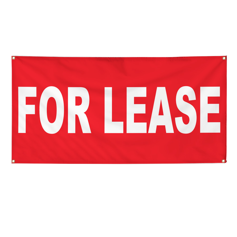 VINYL BANNER MULTIPLE Sizes For Lease Red Background Business For Rent ...