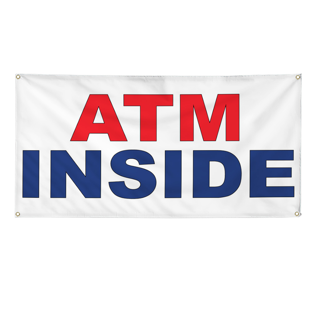 Vinyl Banner Multiple Sizes Atm Inside Red Blue Business Atm's Outdoor ...