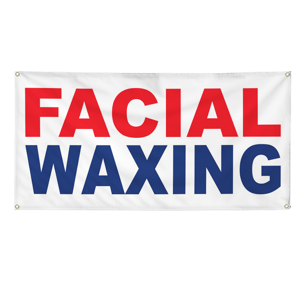 Vinyl Banner Multiple Sizes Facial Waxing Red Blue Business Salon & Spa ...