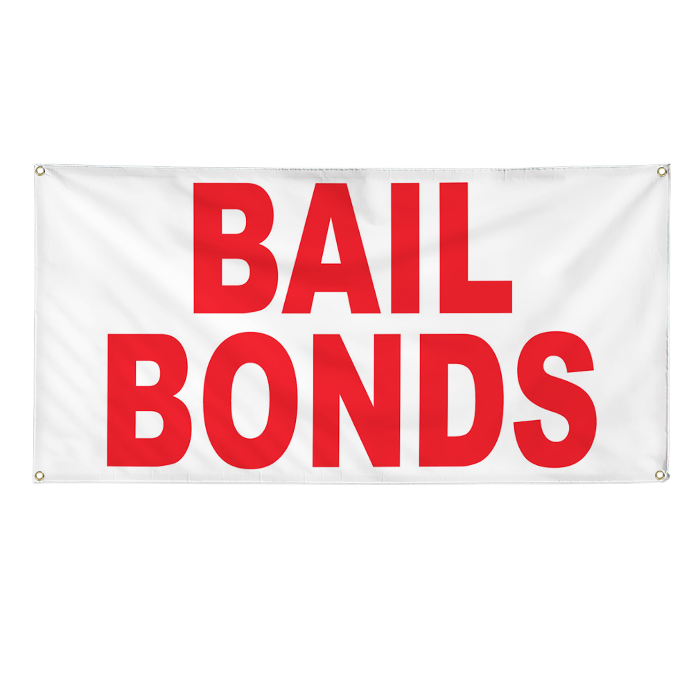 Vinyl Banner Multiple Sizes Bail Bonds Red Weatherproof Industrial Yard ...