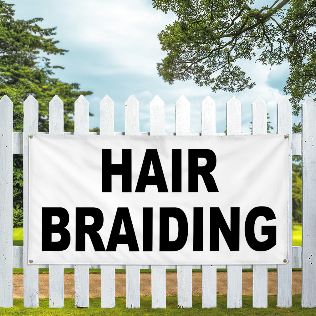 Vinyl Banner Multiple Options Hair Braiding Black Business Salon & Spa ...