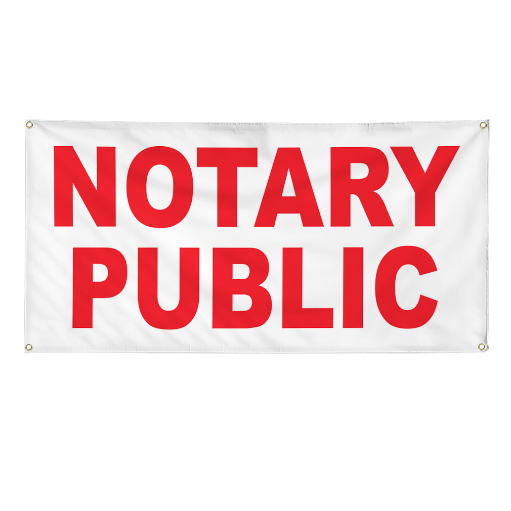 Vinyl Banner Multiple Sizes Notary Public Red A Business Outdoor | eBay