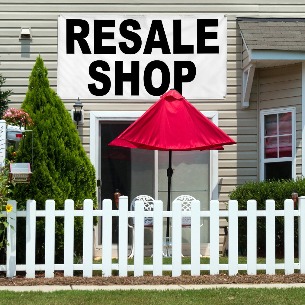 Vinyl Banner Multiple Sizes Resale Shop Black Weatherproof Industrial ...
