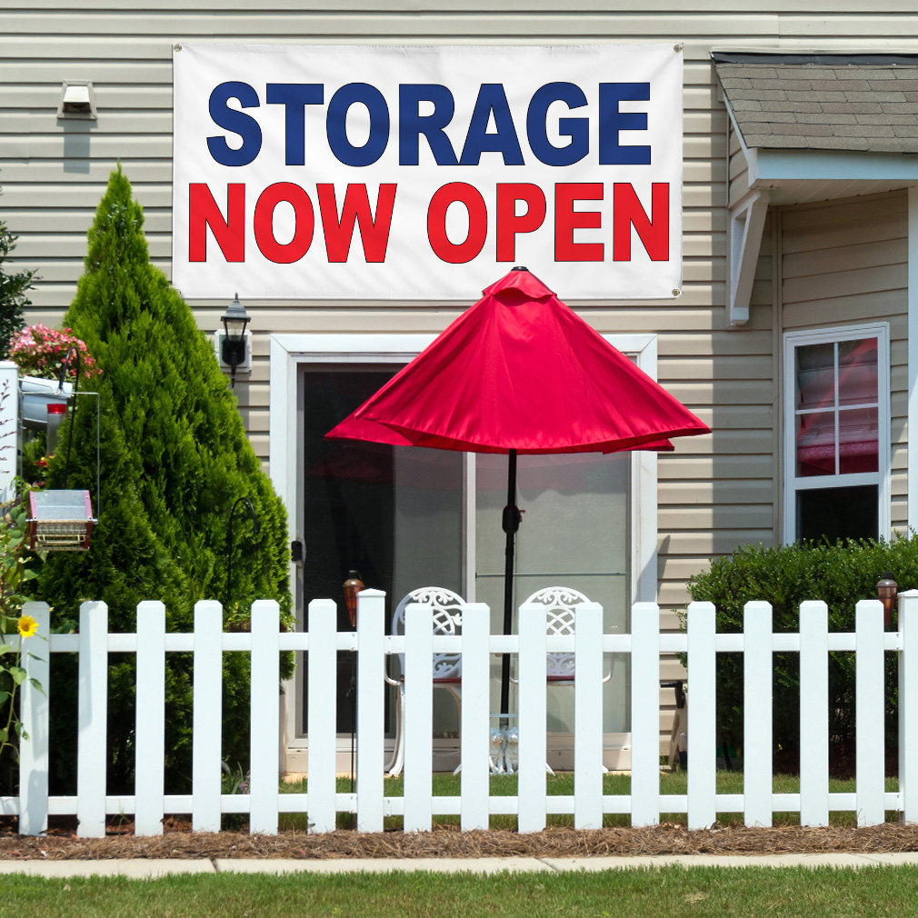 Vinyl Banner Multiple Sizes Storage Now Open Blue Red Business Now Open ...