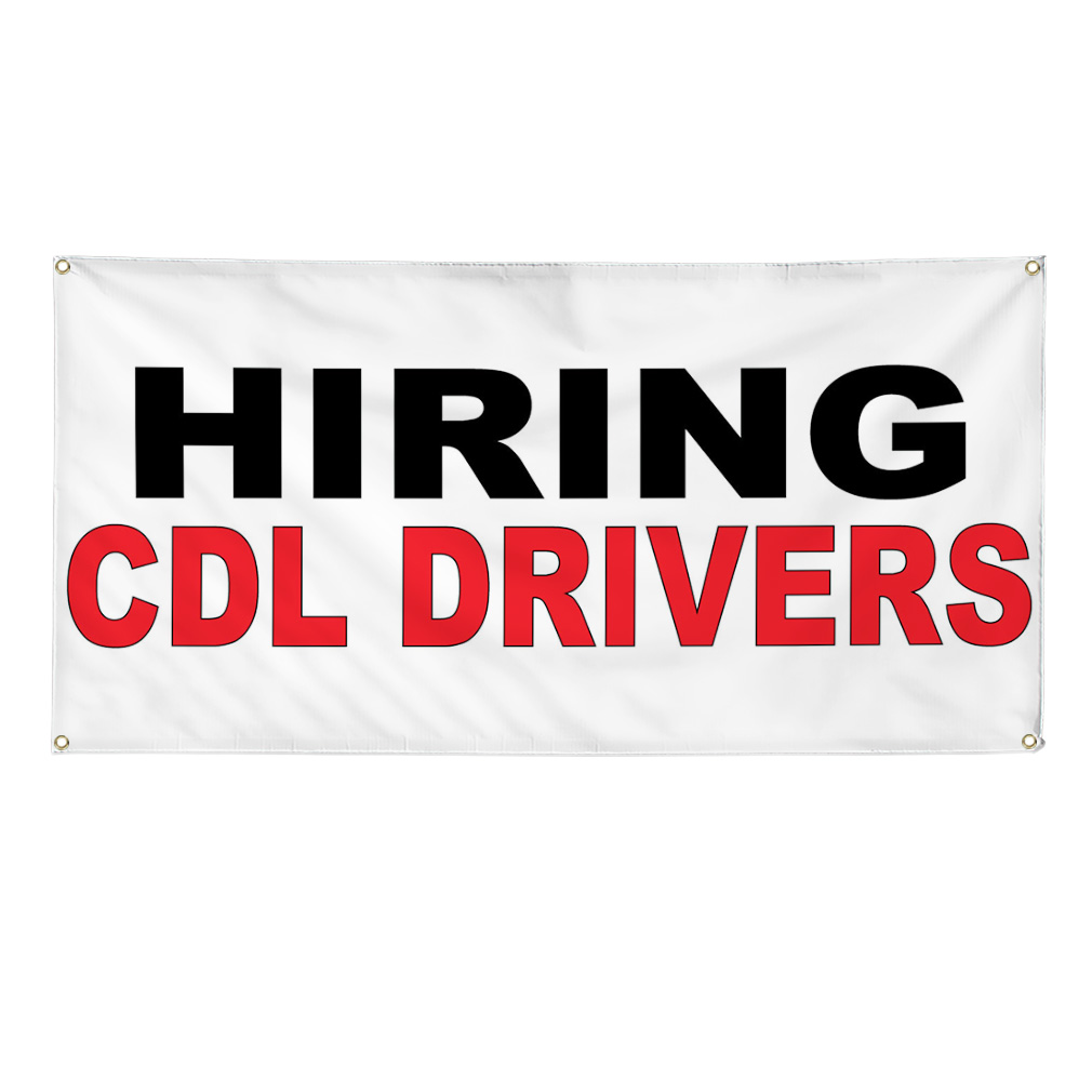 Vinyl Banner Multiple Sizes Hiring Cdl Drivers Black Red Business ...