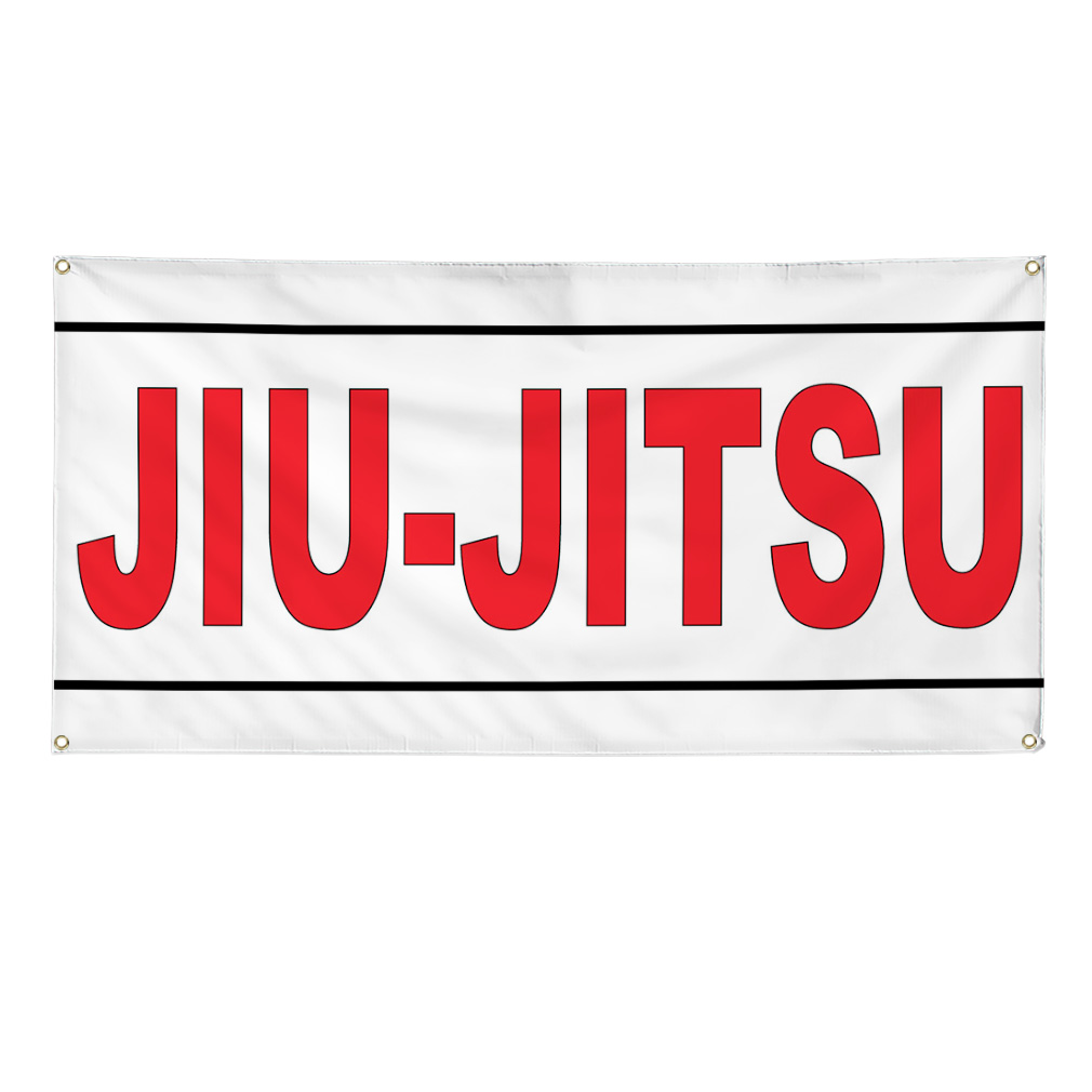 Vinyl Banner Multiple Sizes Jiu Jitsu Red Weatherproof Industrial Yard ...