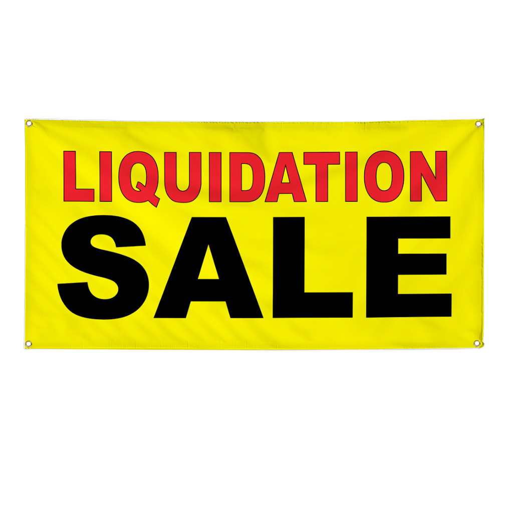Vinyl Banner Multiple Sizes Liquidation Sale Yellow Background Black ...