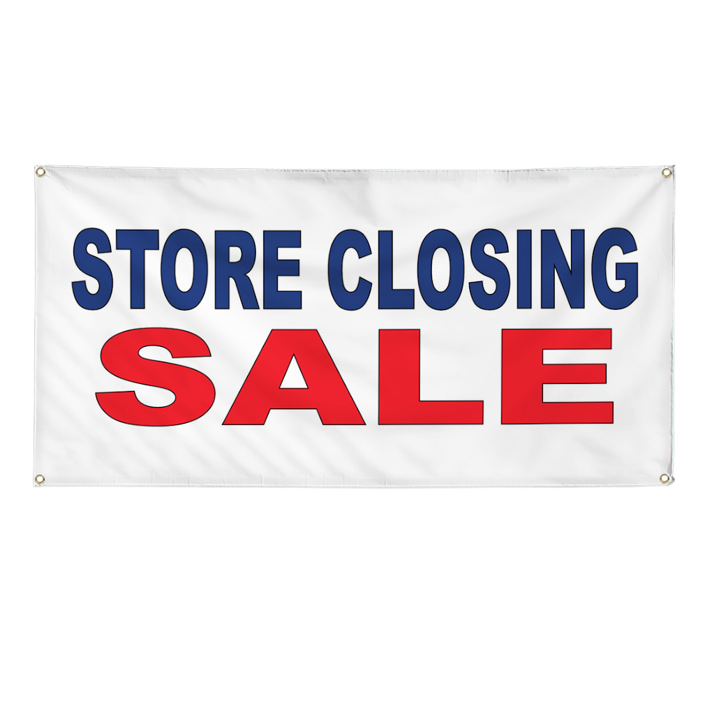 Vinyl Banner Multiple Sizes Store Closing Sale Blue Red Business ...