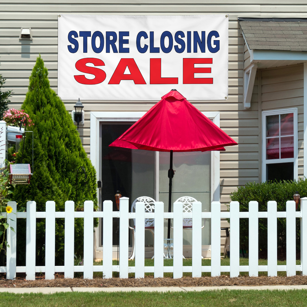 Vinyl Banner Multiple Sizes Store Closing Sale Blue Red Business ...