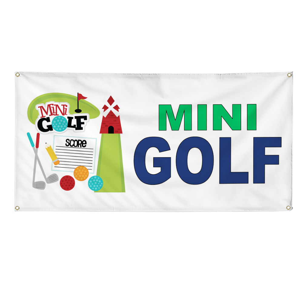 Vinyl Banner Multiple Sizes Mini Golf Green Blue Business Golf Signs ...