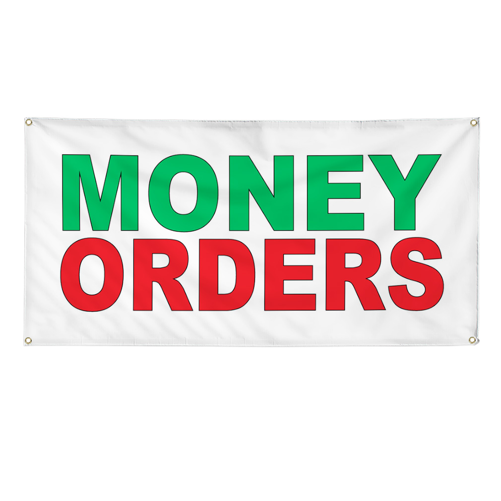 Vinyl Banner Multiple Sizes Money Orders Green Red Retail Dollar Stores ...