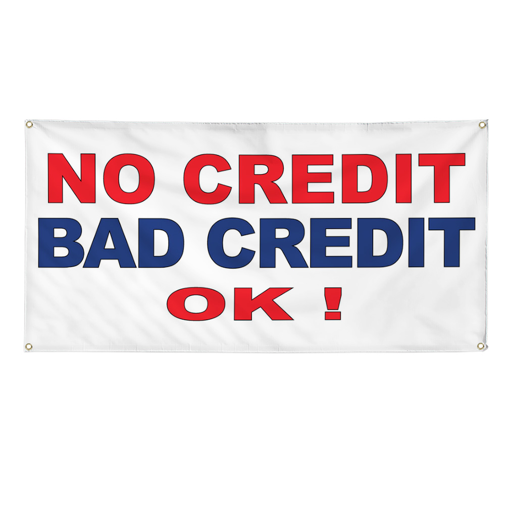 Vinyl Banner Multiple Sizes No Credit Bad Credit Ok! Red Blue Business ...