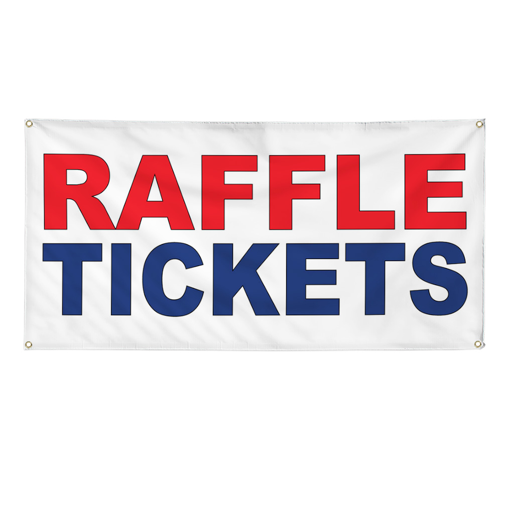 Vinyl Banner Multiple Sizes Raffle Tickets Red Blue Business ...