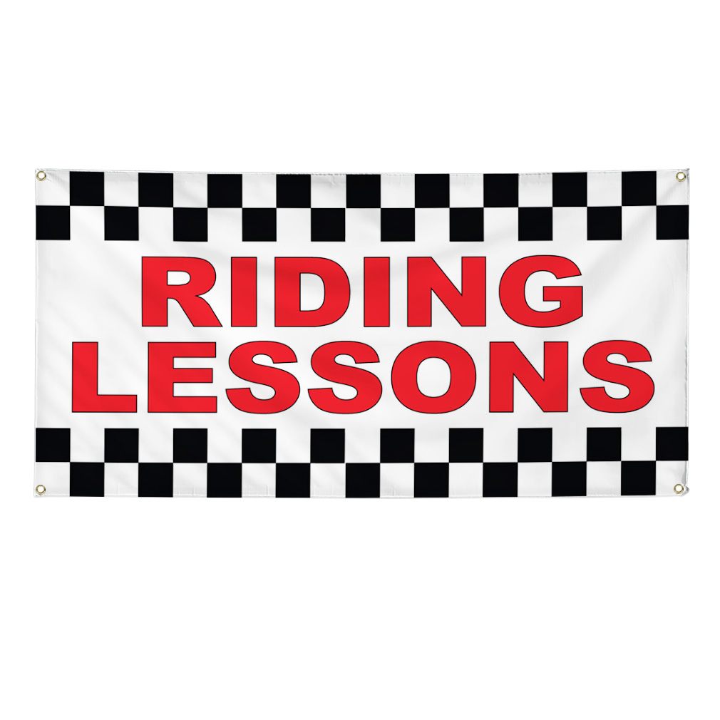 Vinyl Banner Multiple Sizes Riding Lessons Red Lifestyle Sports Outdoor ...