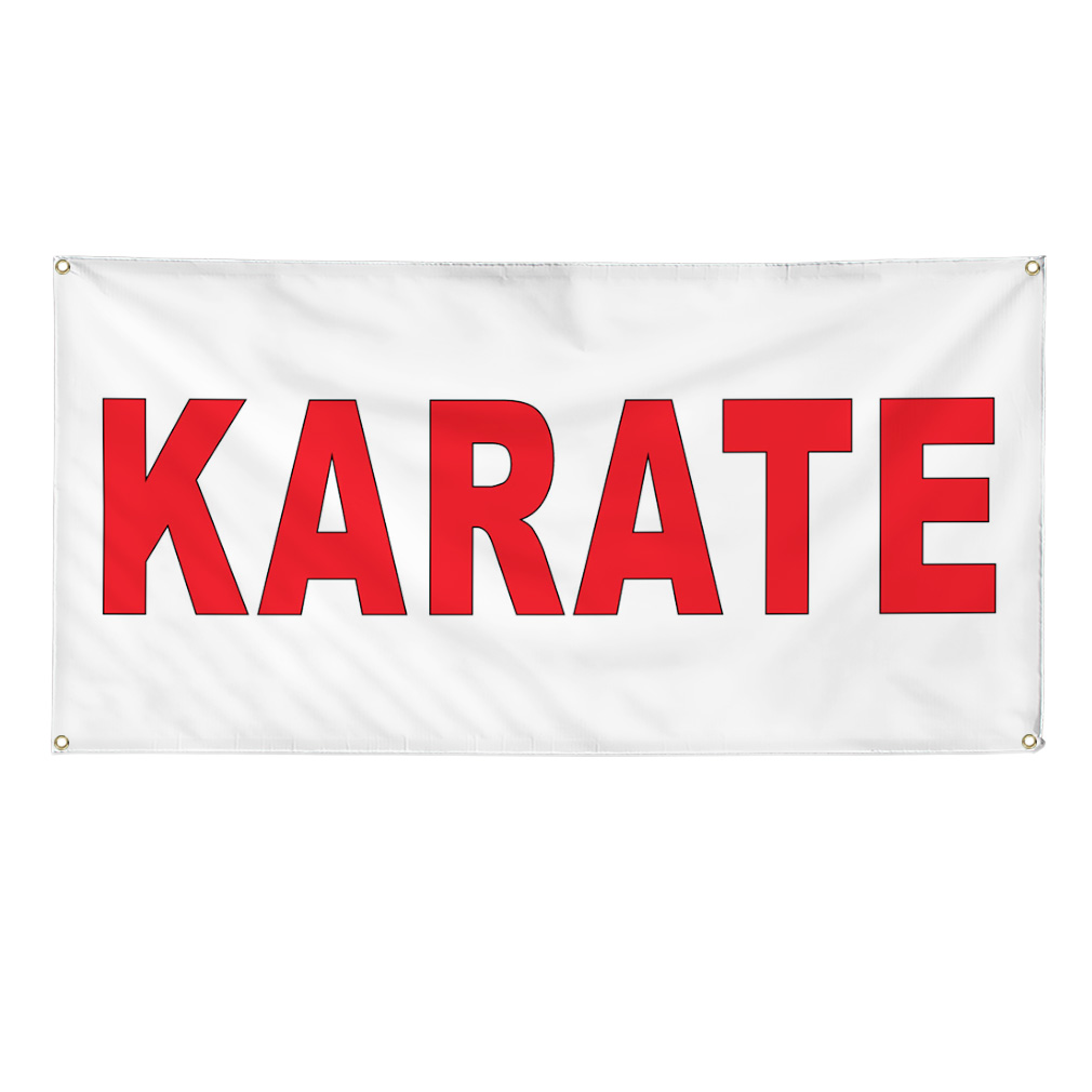 Vinyl Banner Multiple Sizes Karate Red Sports Weatherproof Industrial ...