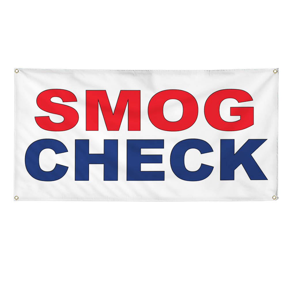 Vinyl Banner Multiple Sizes Smog Check Red Blue Automotive Auto Repairs ...