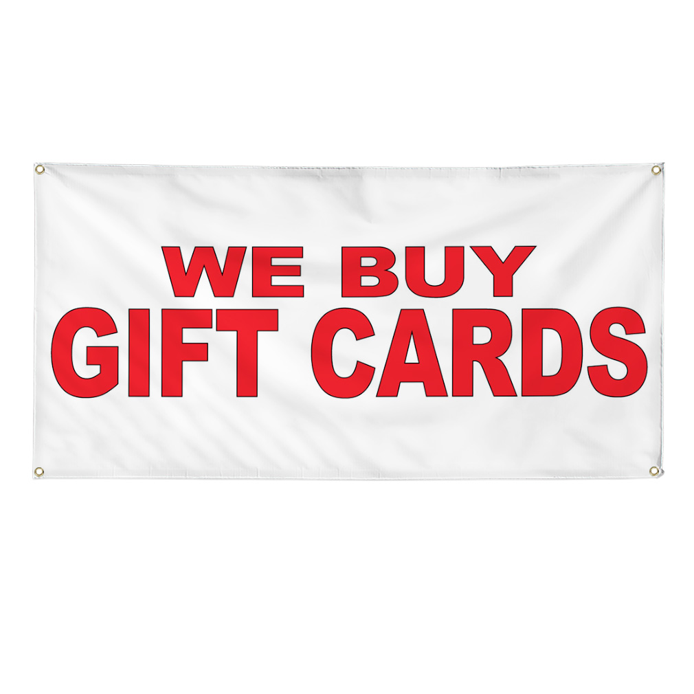 Vinyl Banner Multiple Sizes We Buy Gift Cards Red B Business Outdoor | eBay