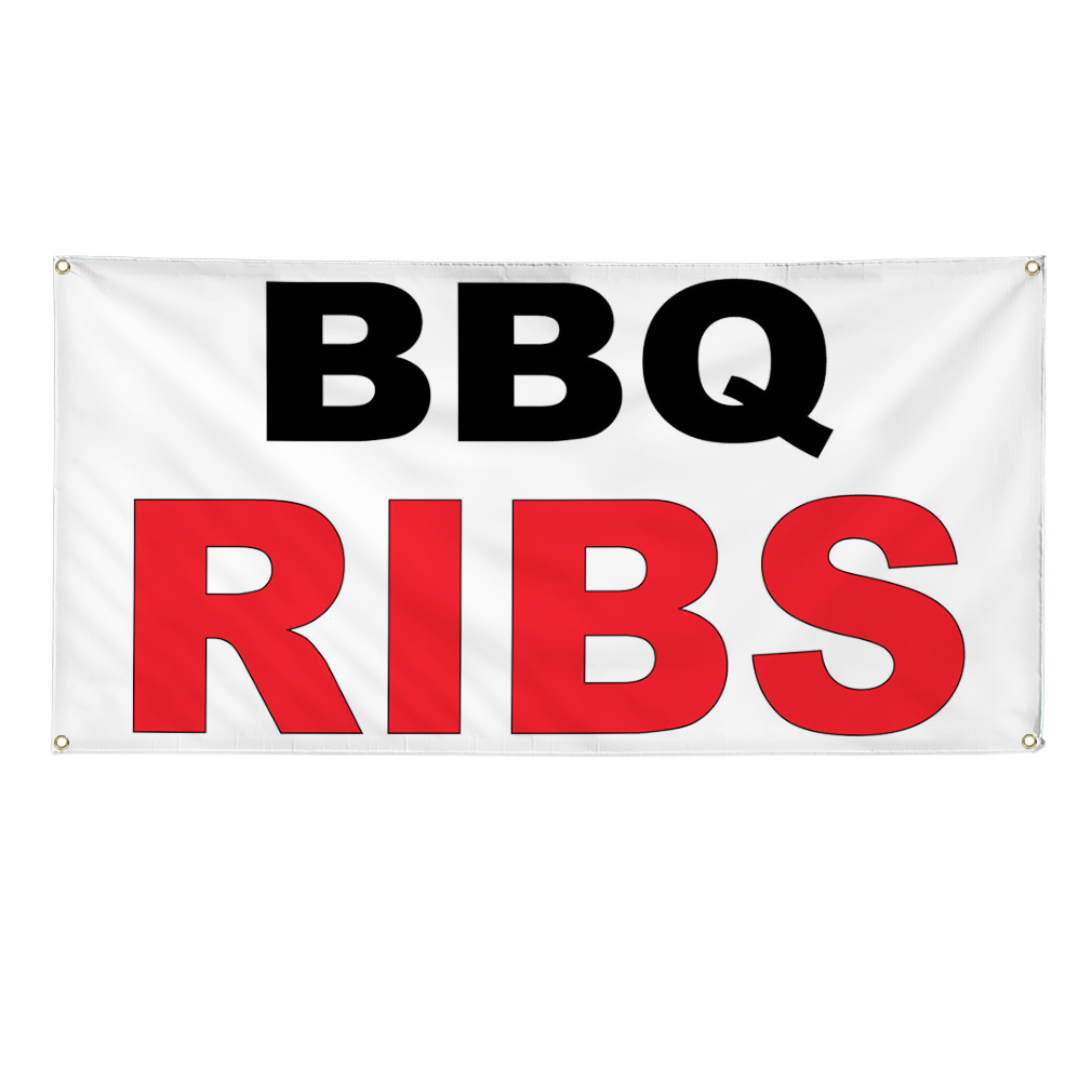 Vinyl Banner Multiple Sizes Bbq Ribs Black Red Food Bar Restaurant Food ...