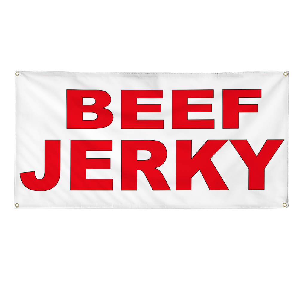 Vinyl Banner Multiple Sizes Beef Jerky Red Food Bar Restaurant Food ...