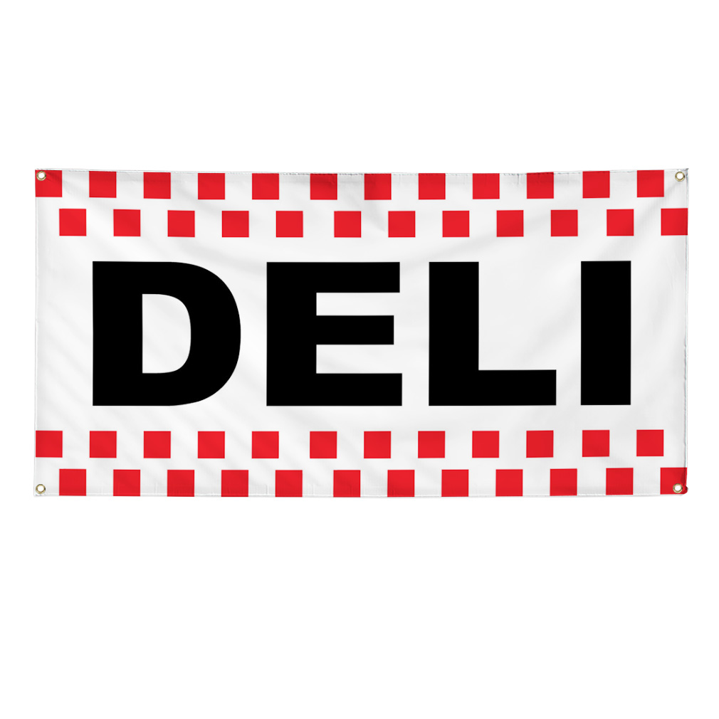 Vinyl Banner Multiple Sizes Deli Black Food Bar Restaurant Truck B ...