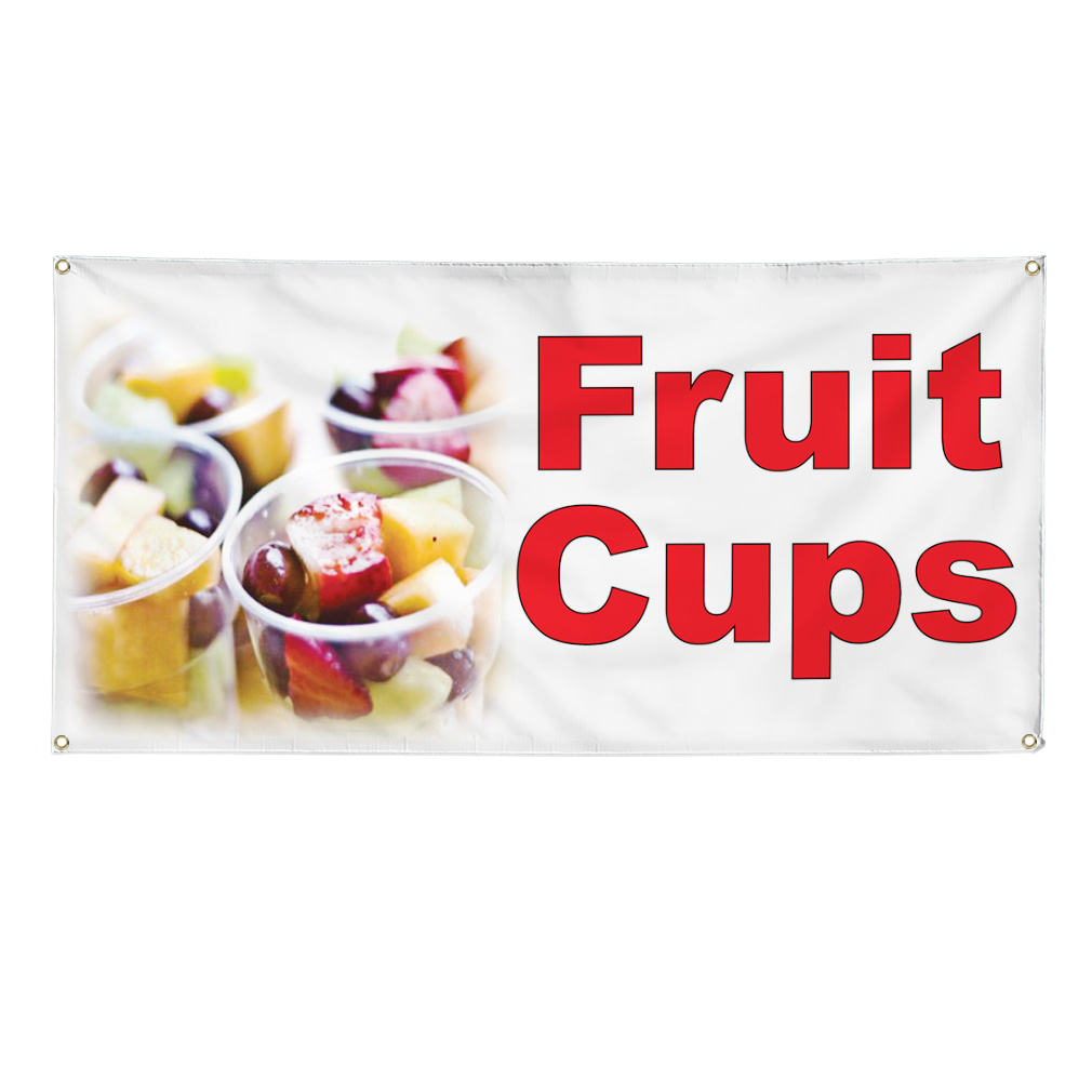 Vinyl Banner Multiple Sizes Fruit Cups Red Food Bar Restaurant Food ...